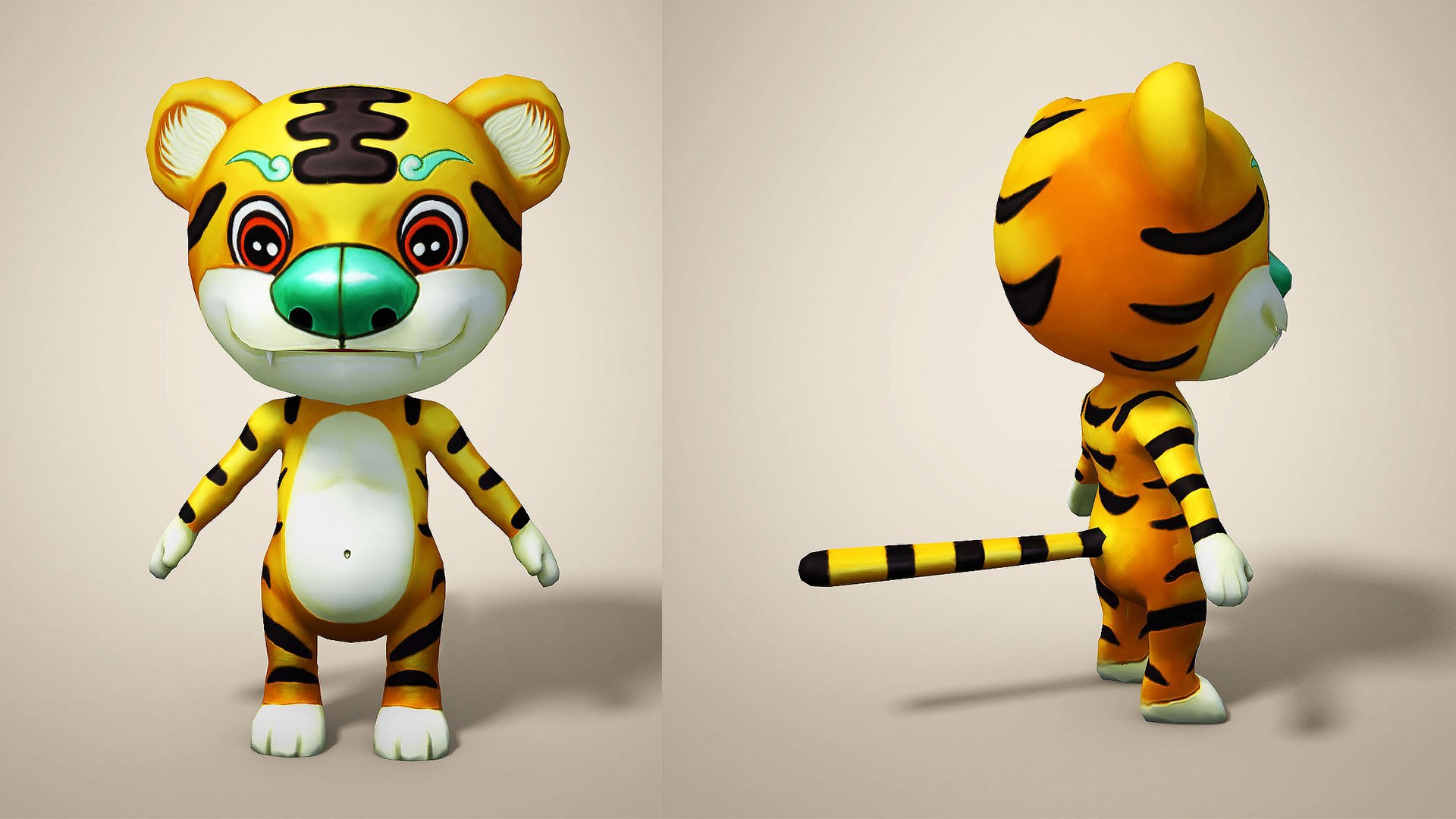 Cartoon Tiger 3D Model - TurboSquid 1699258