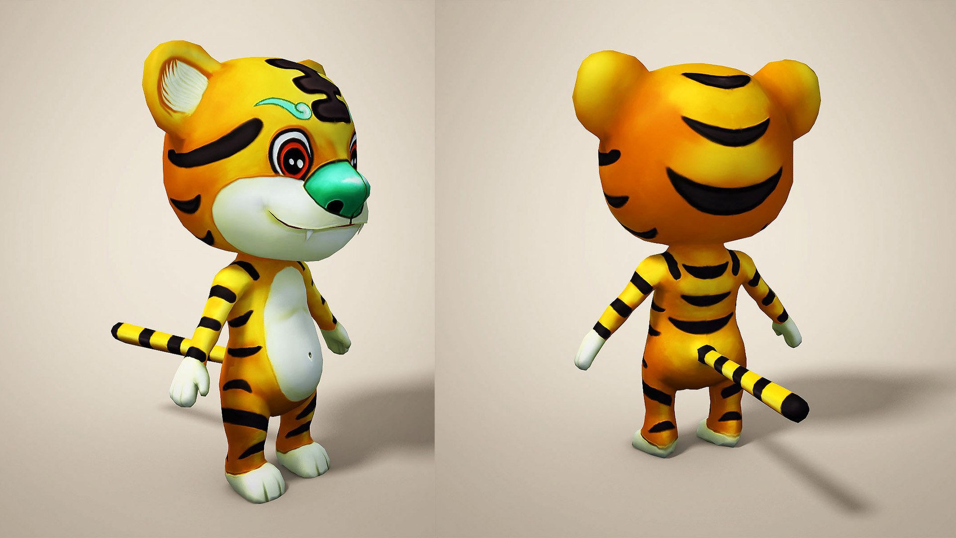 Cartoon Tiger 3D Model - TurboSquid 1699258