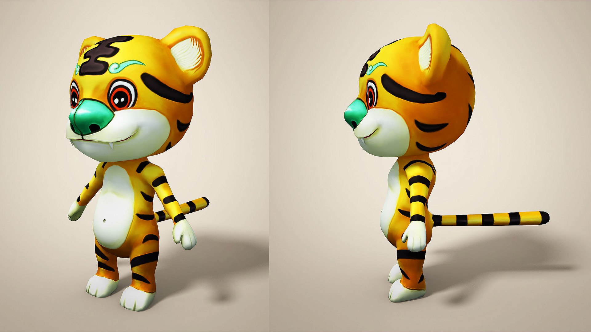 Cartoon Tiger 3D Model - TurboSquid 1699258