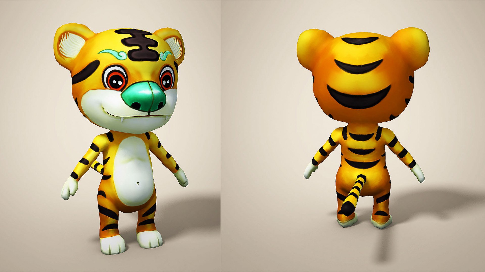 Cartoon Tiger 3D Model - TurboSquid 1699258