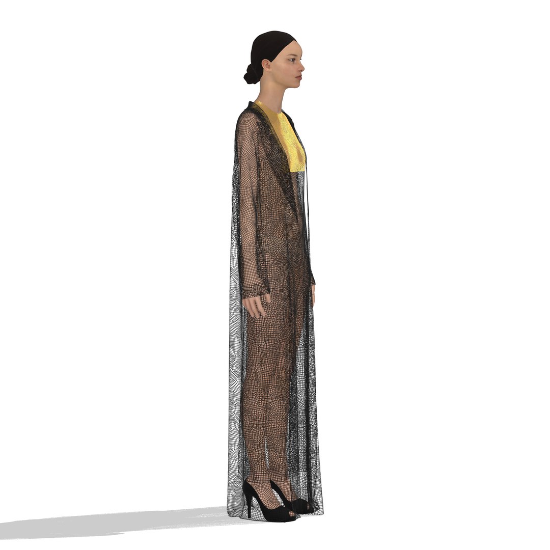 Abaya Traditional Middle Eastern Clothing CLO3D Marvelous Designer ...