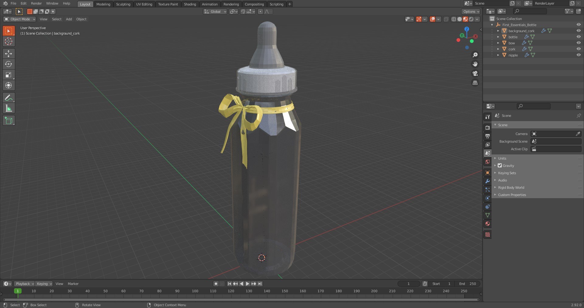 First Essentials Bottle 3D - TurboSquid 2136198