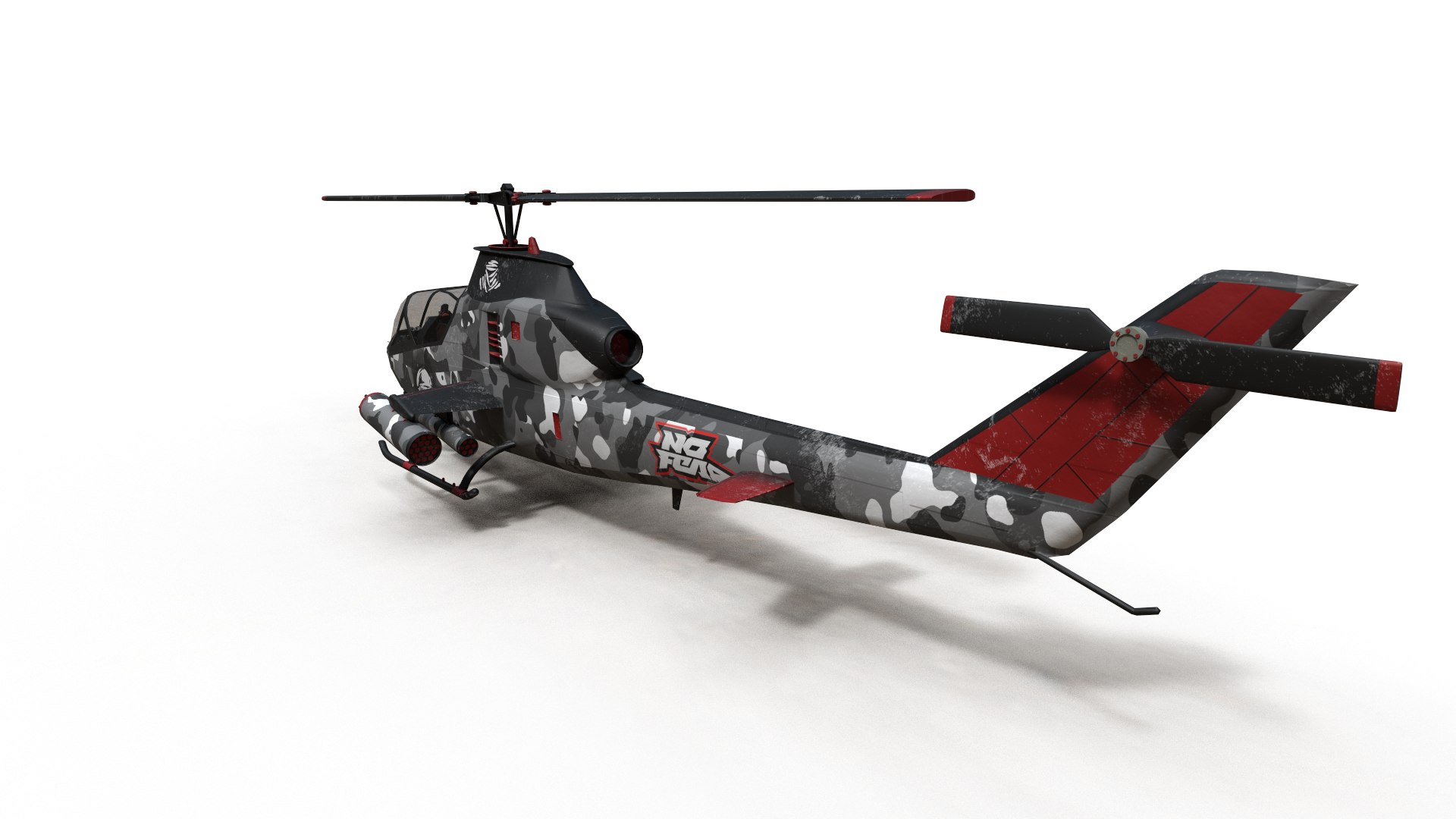 Low poly Attack Helicopter Army with 4K PBR Texture 3D model ...