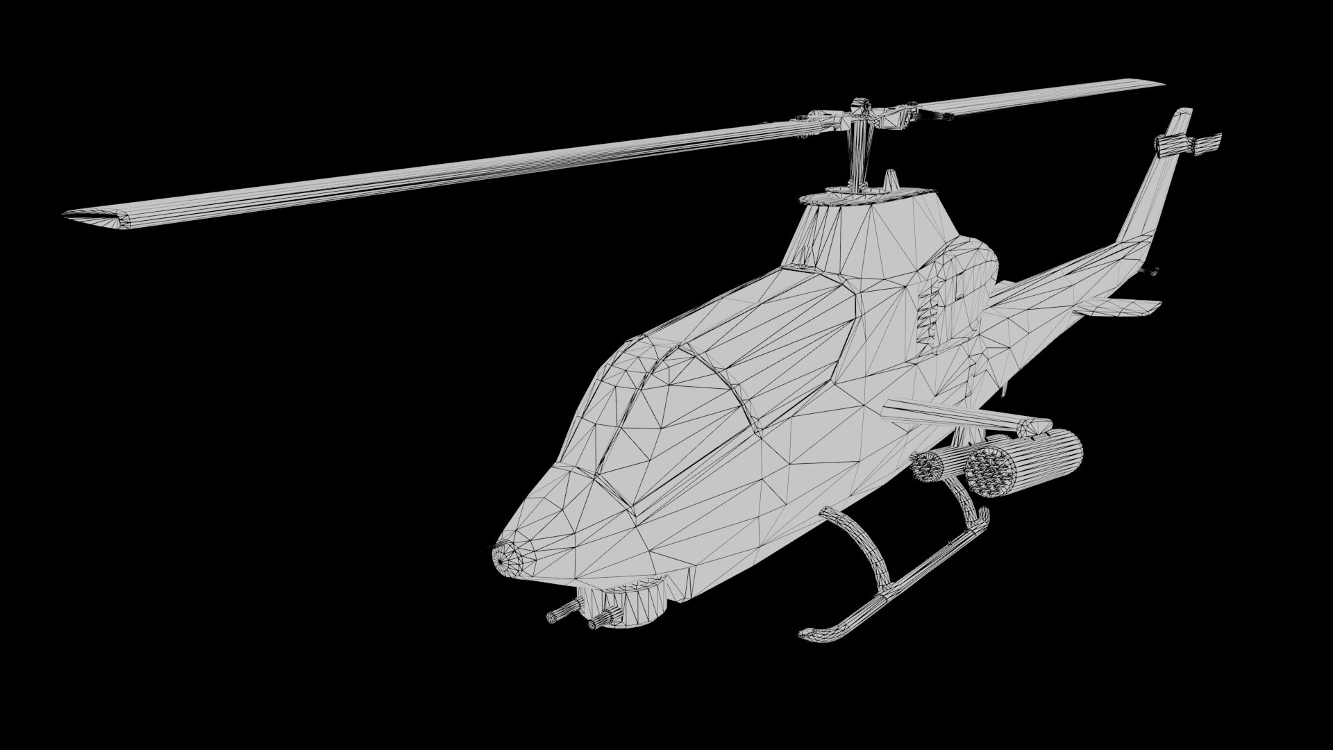 Low poly Attack Helicopter Army with 4K PBR Texture 3D model ...