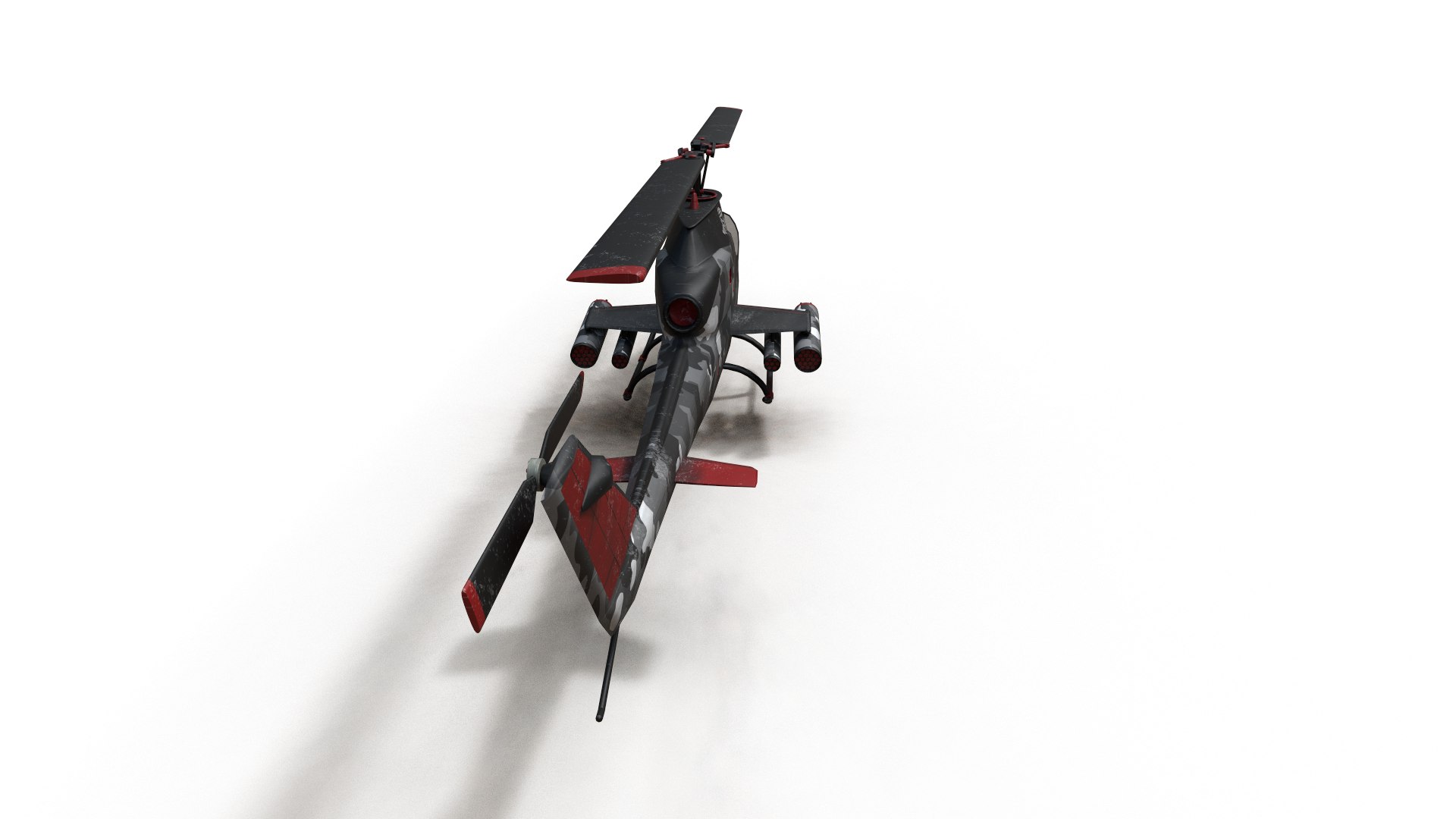 Low poly Attack Helicopter Army with 4K PBR Texture 3D model ...