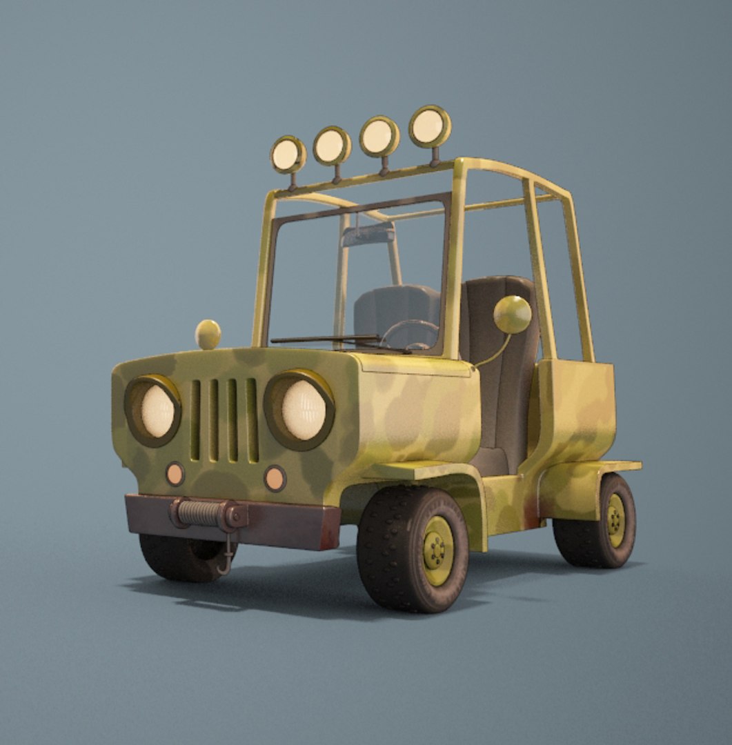 3D Cartoon Jeep - TurboSquid 1504956