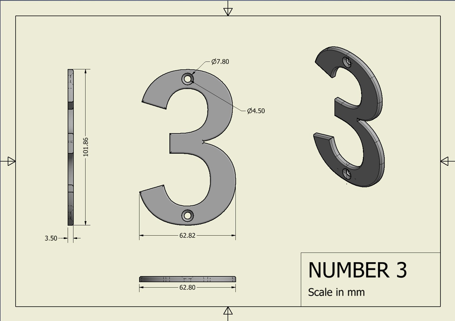3D Model Number 3 - TurboSquid 2210946