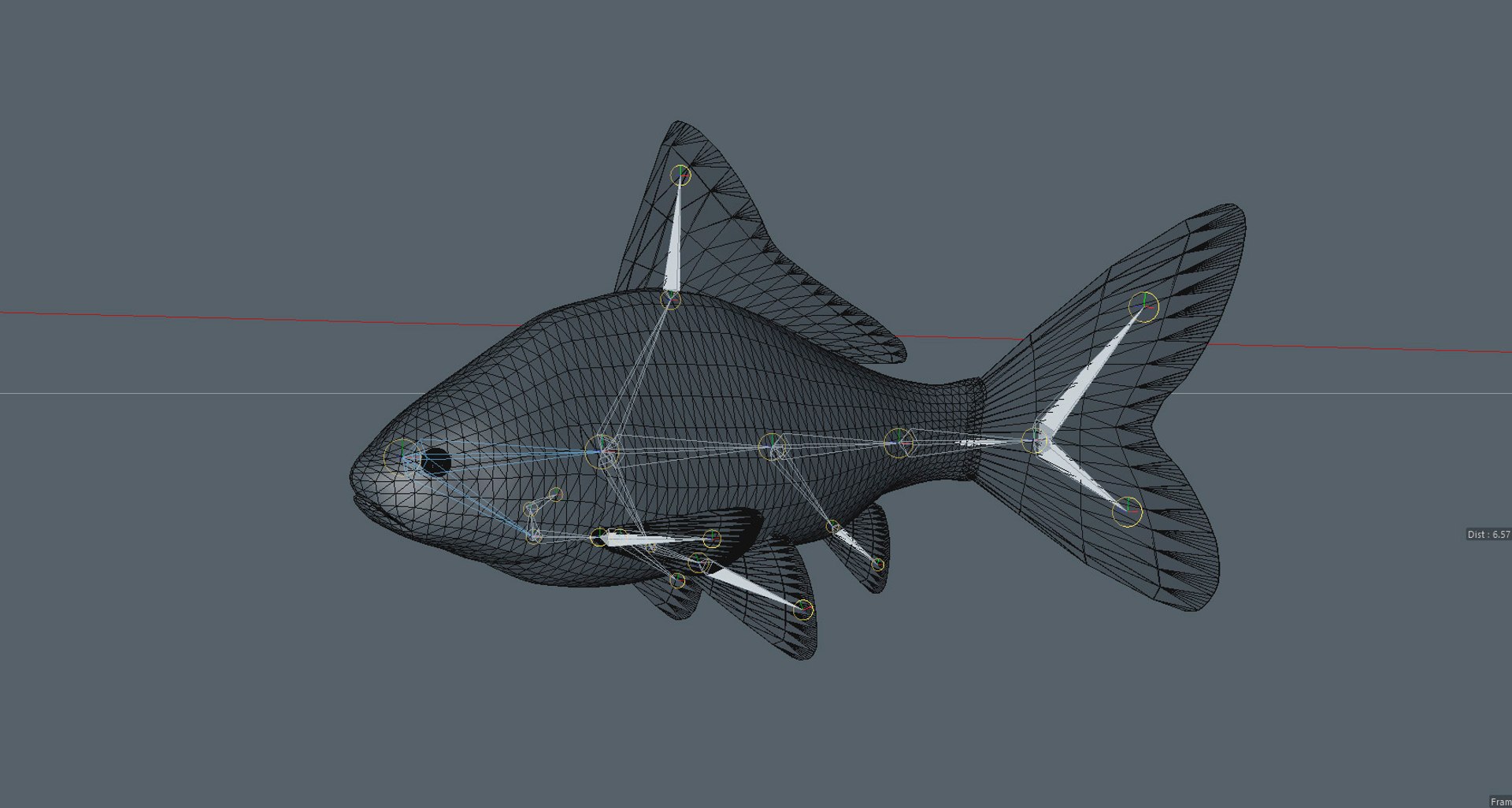 3d model rigged goldfish normal displacement