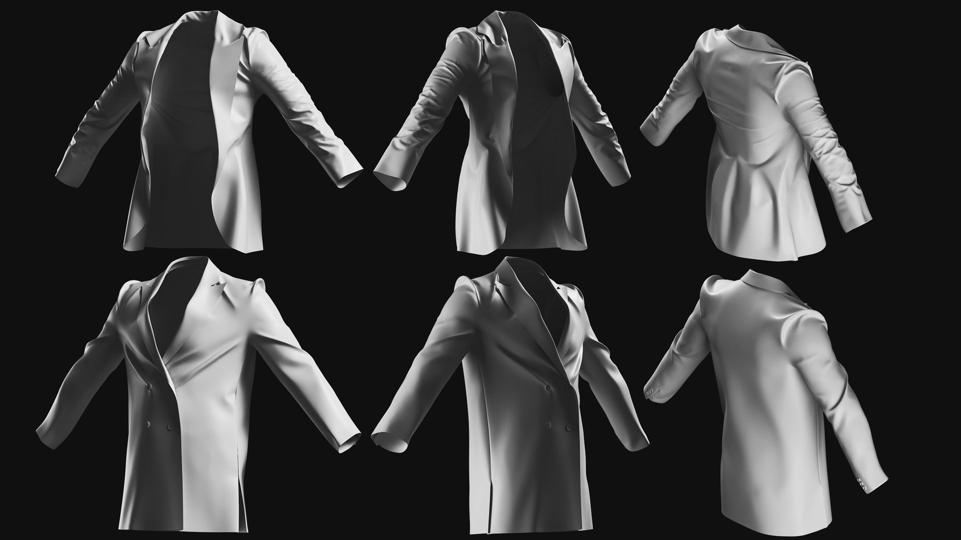 3D Basemesh Blazer Jacket Collection - TurboSquid 2190846