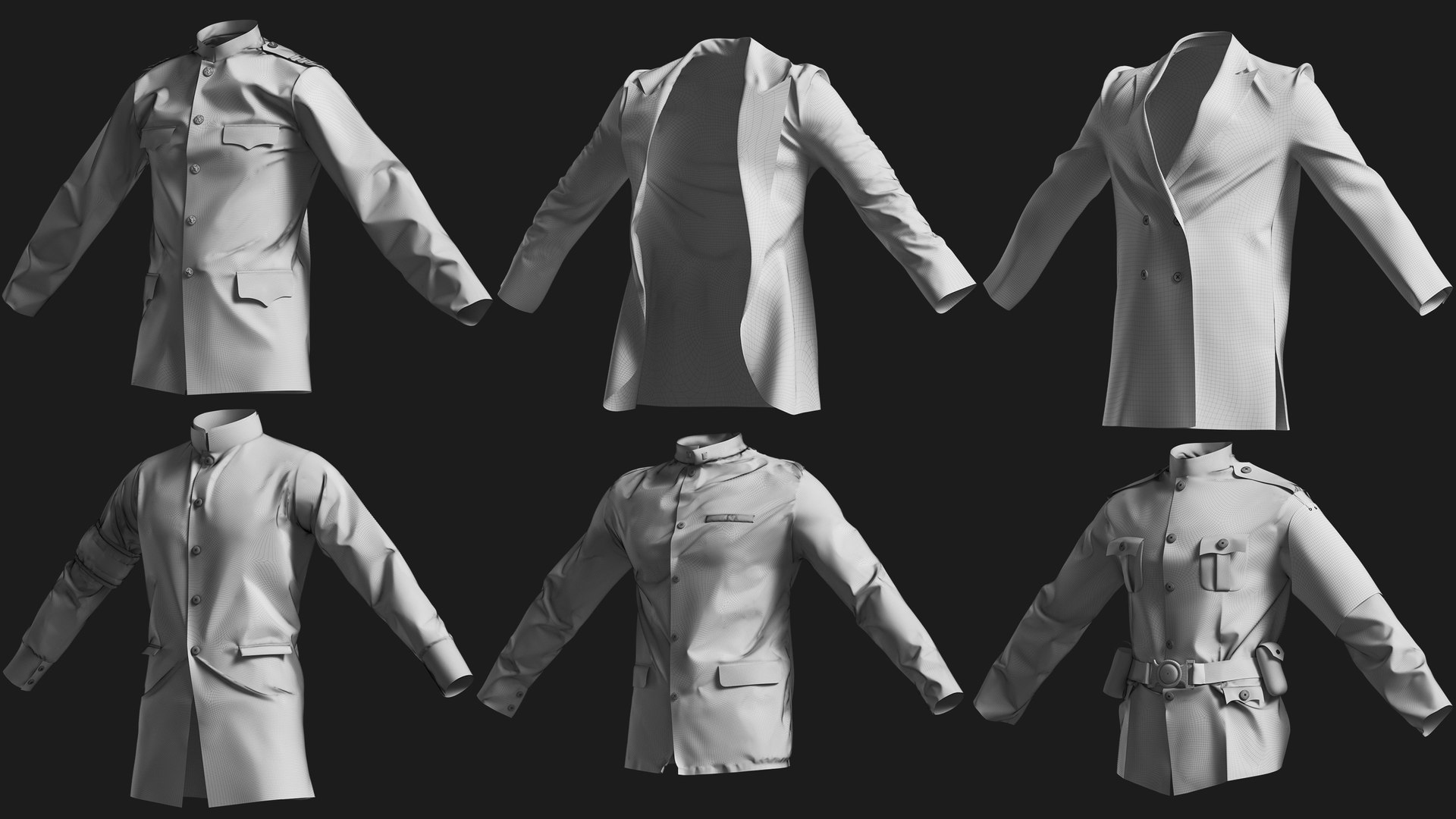 3D Basemesh Blazer Jacket Collection - TurboSquid 2190846