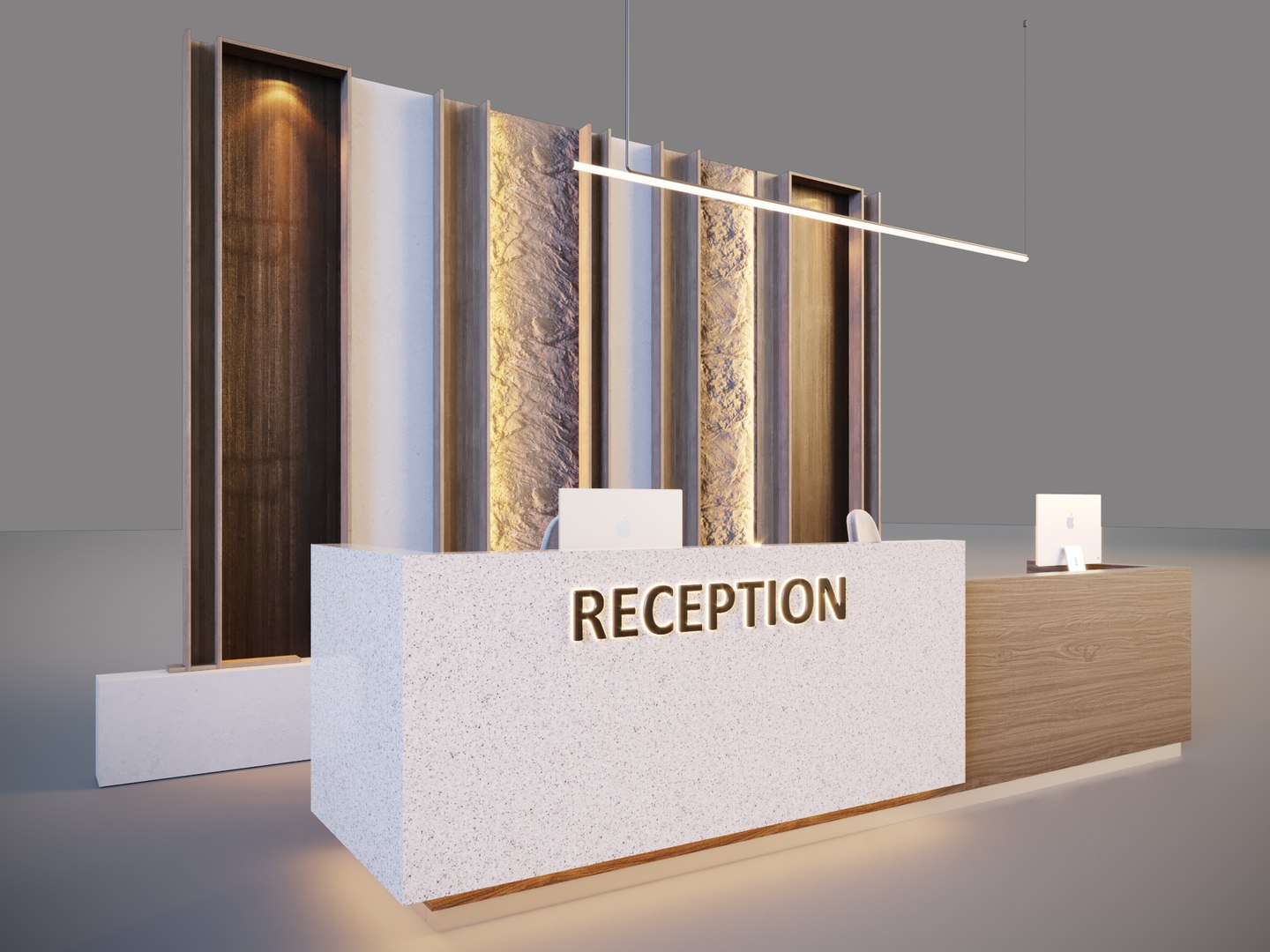 3D Office Reception Desk Model - TurboSquid 2341466
