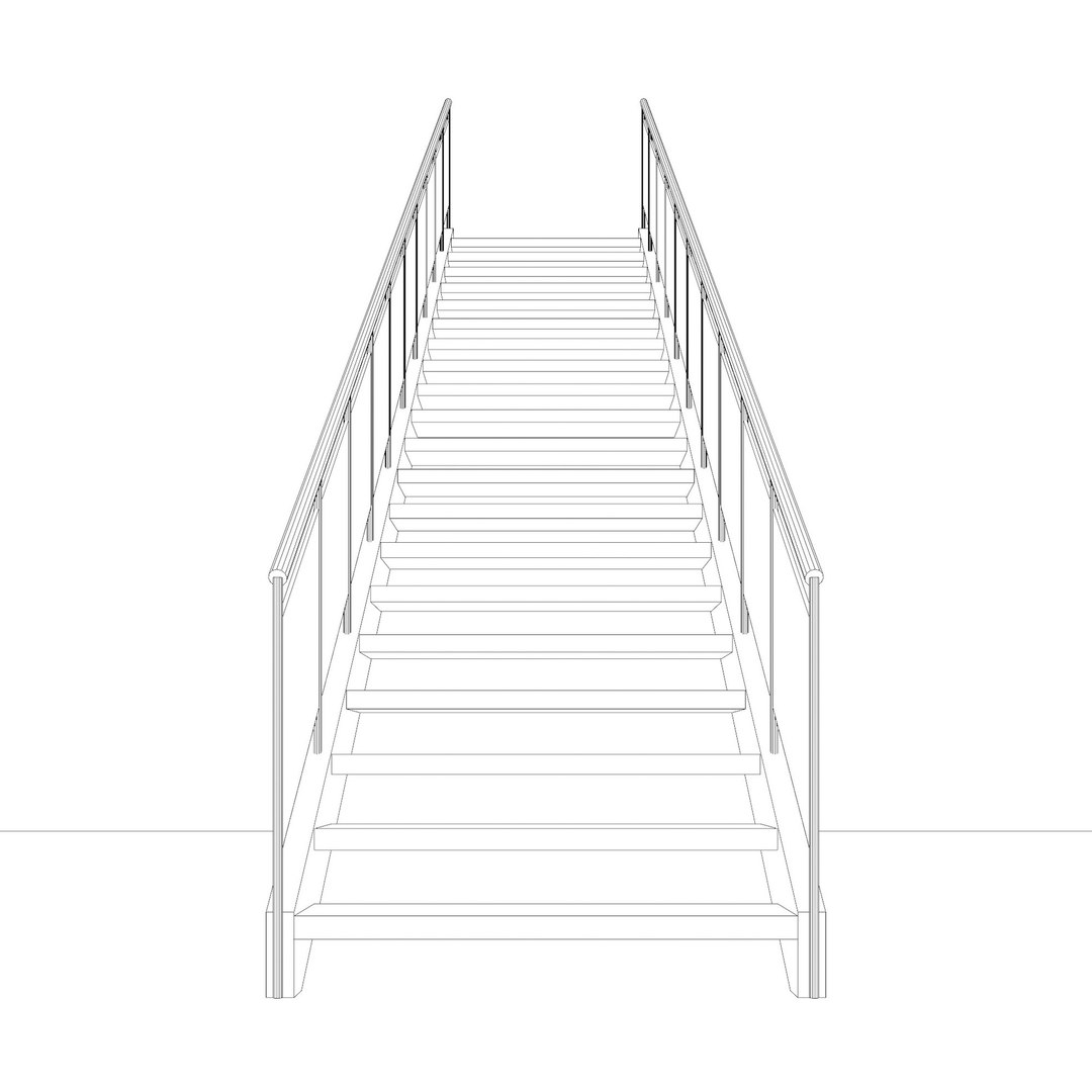 3D Model Simple Stair 25O04 - TurboSquid 2365465