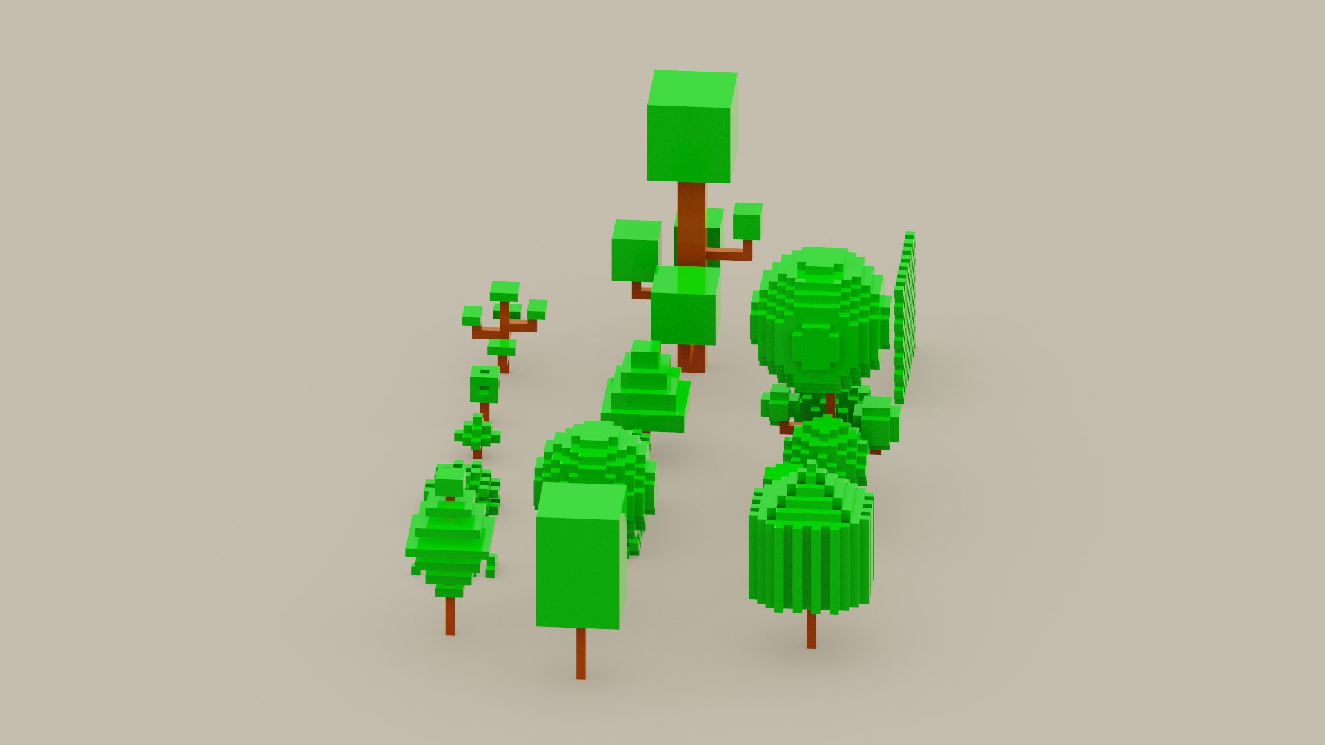 Isometric 3d Tree Set 3D Model - TurboSquid 2191853