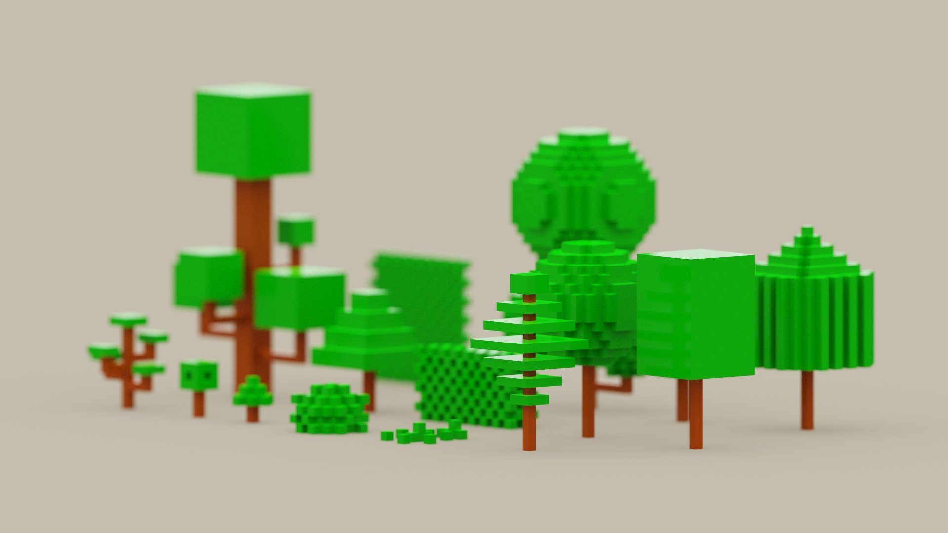 Isometric 3d Tree Set 3D Model - TurboSquid 2191853