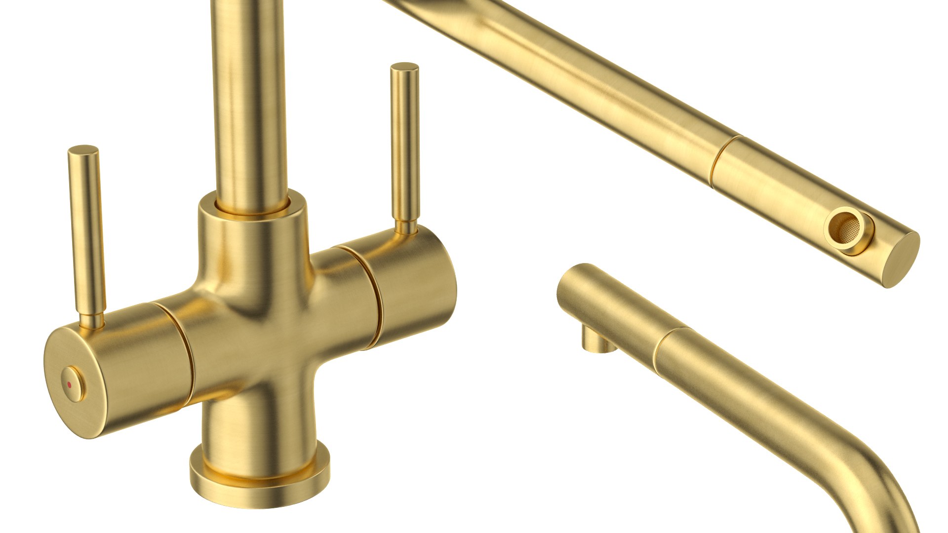 Angular Dual Lever Sink Mixer Tap Brass Model - TurboSquid 1724253