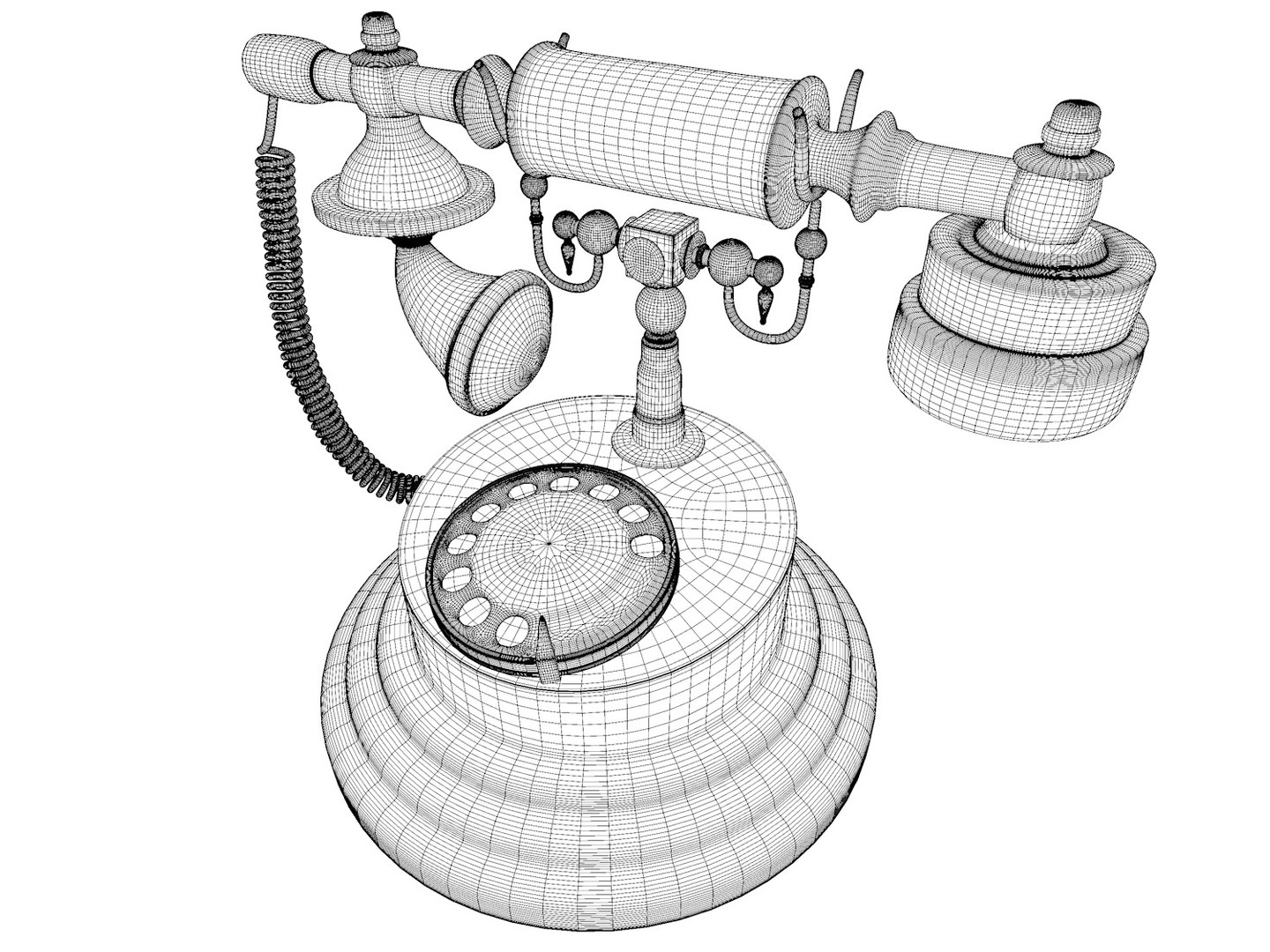 3d Old Telephone Model