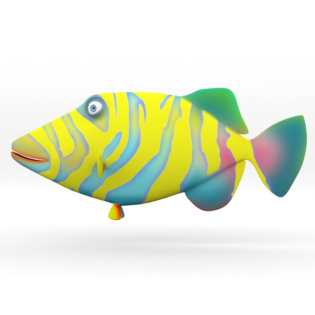 3D Cartoon Fish Model - TurboSquid 1594115