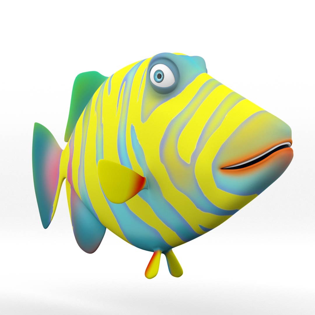 3D Cartoon Fish Model - TurboSquid 1594115