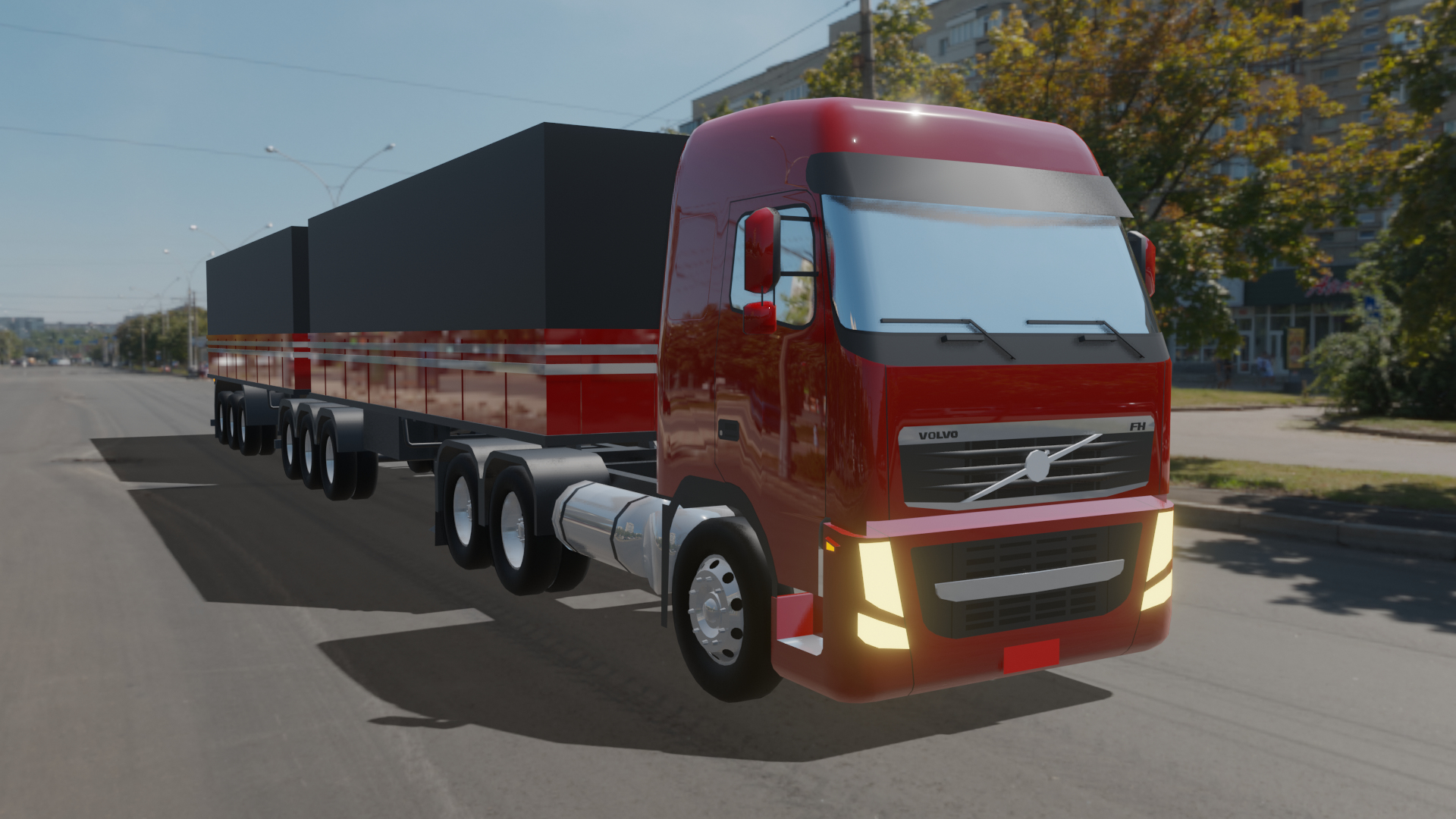 Volvo FH 460 bitrem low poly 3D - TurboSquid 1725697