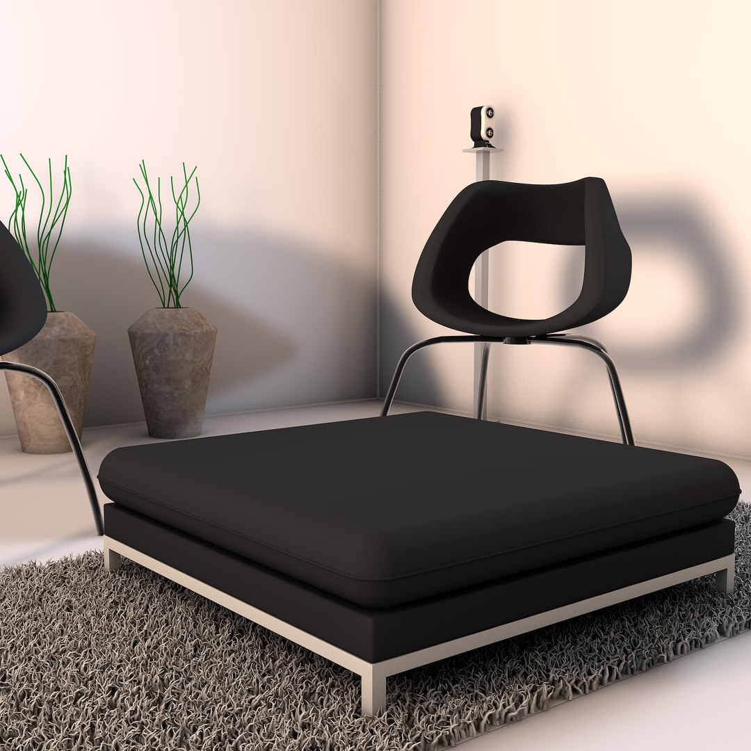 3d model designs living room corner