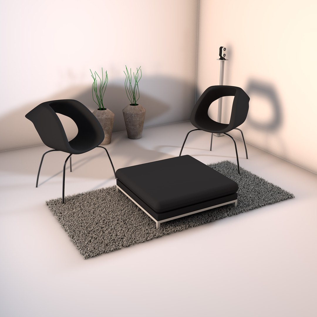 3d model designs living room corner