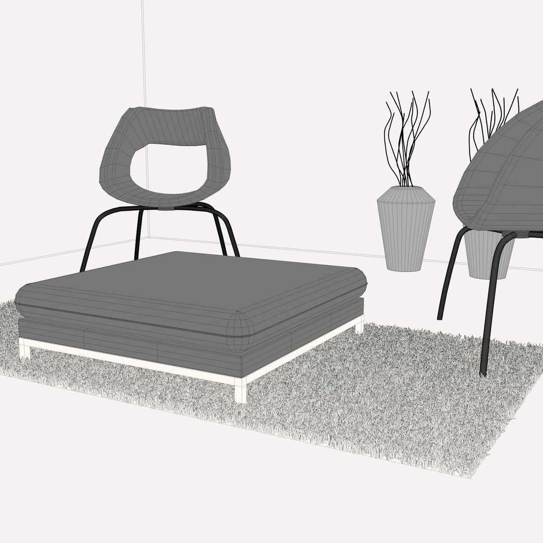 3d model designs living room corner