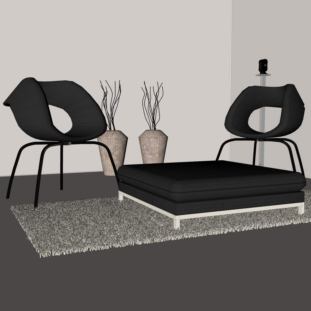 3d model designs living room corner
