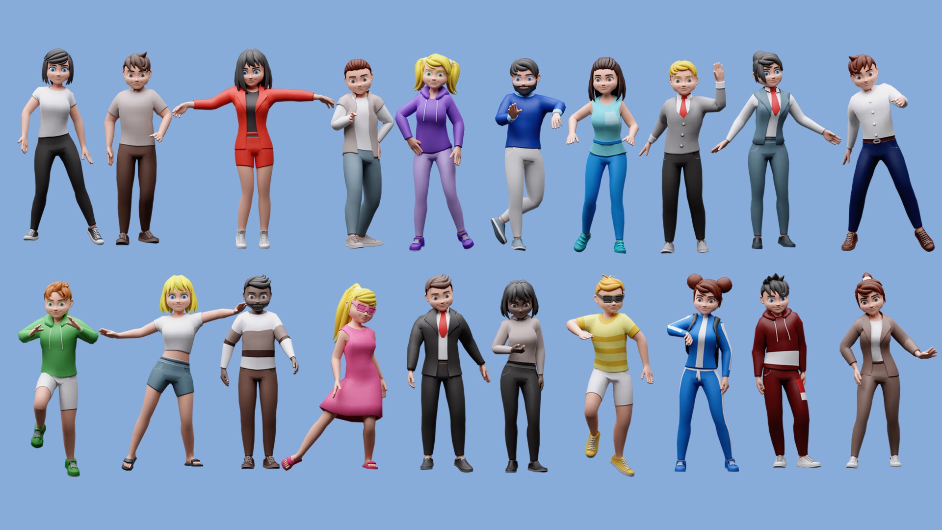 3D Cartoon Characters 3 01 - TurboSquid 2091568