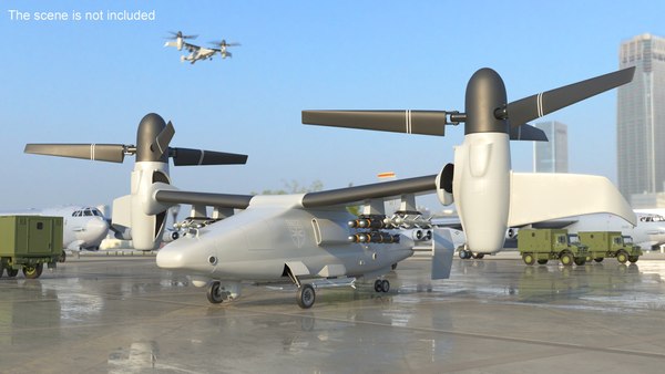 modelo 3d Dron de combate Bell V 247 Vigilant preparado para Maya ...