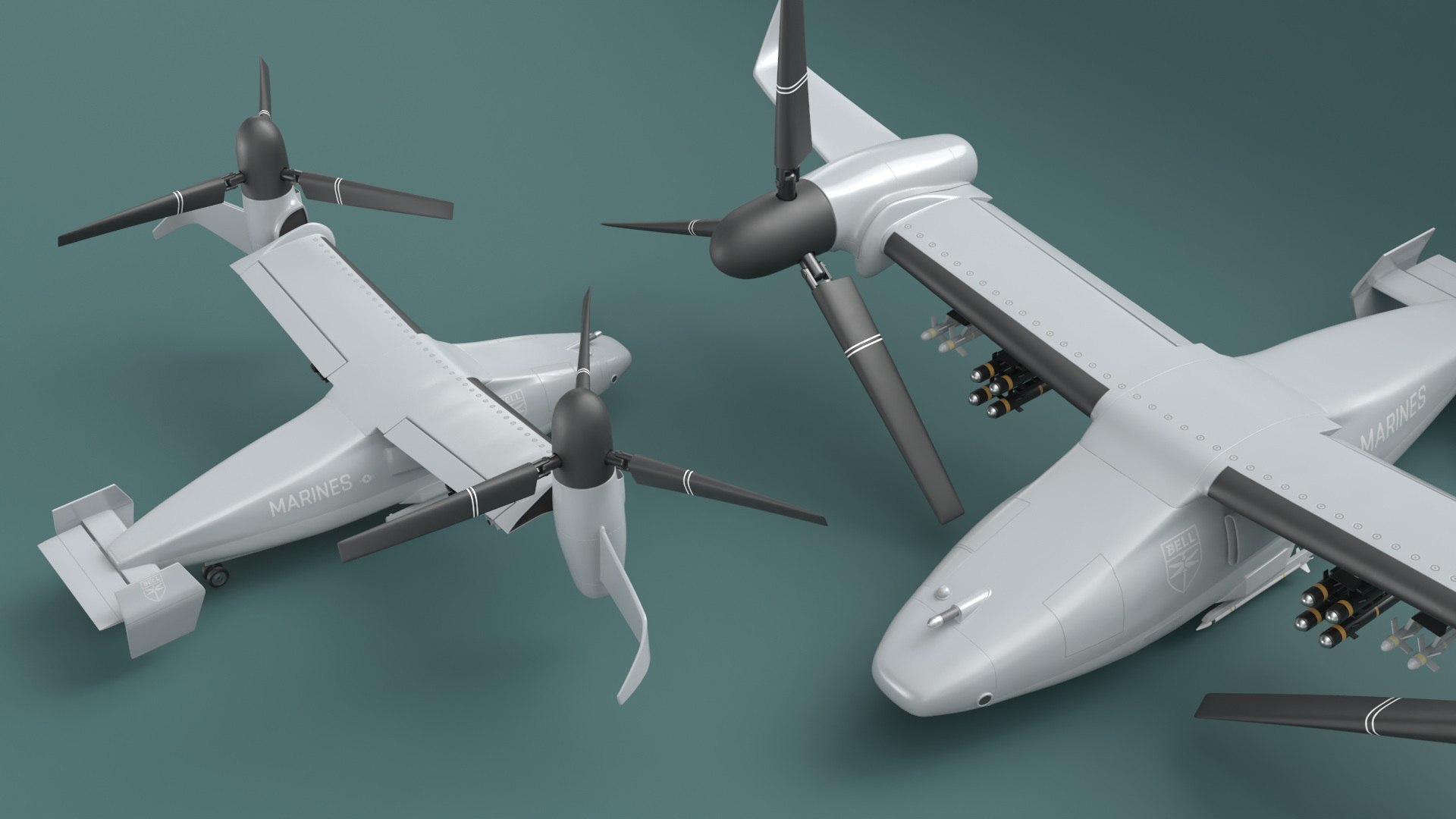 3D Bell V 247 Vigilant Combat Drone Rigged For Maya Model - TurboSquid ...