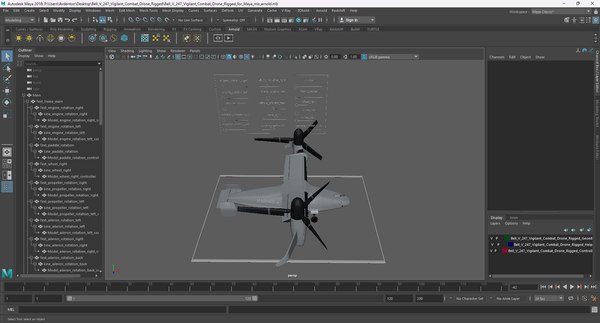 modelo 3d Dron de combate Bell V 247 Vigilant preparado para Maya ...