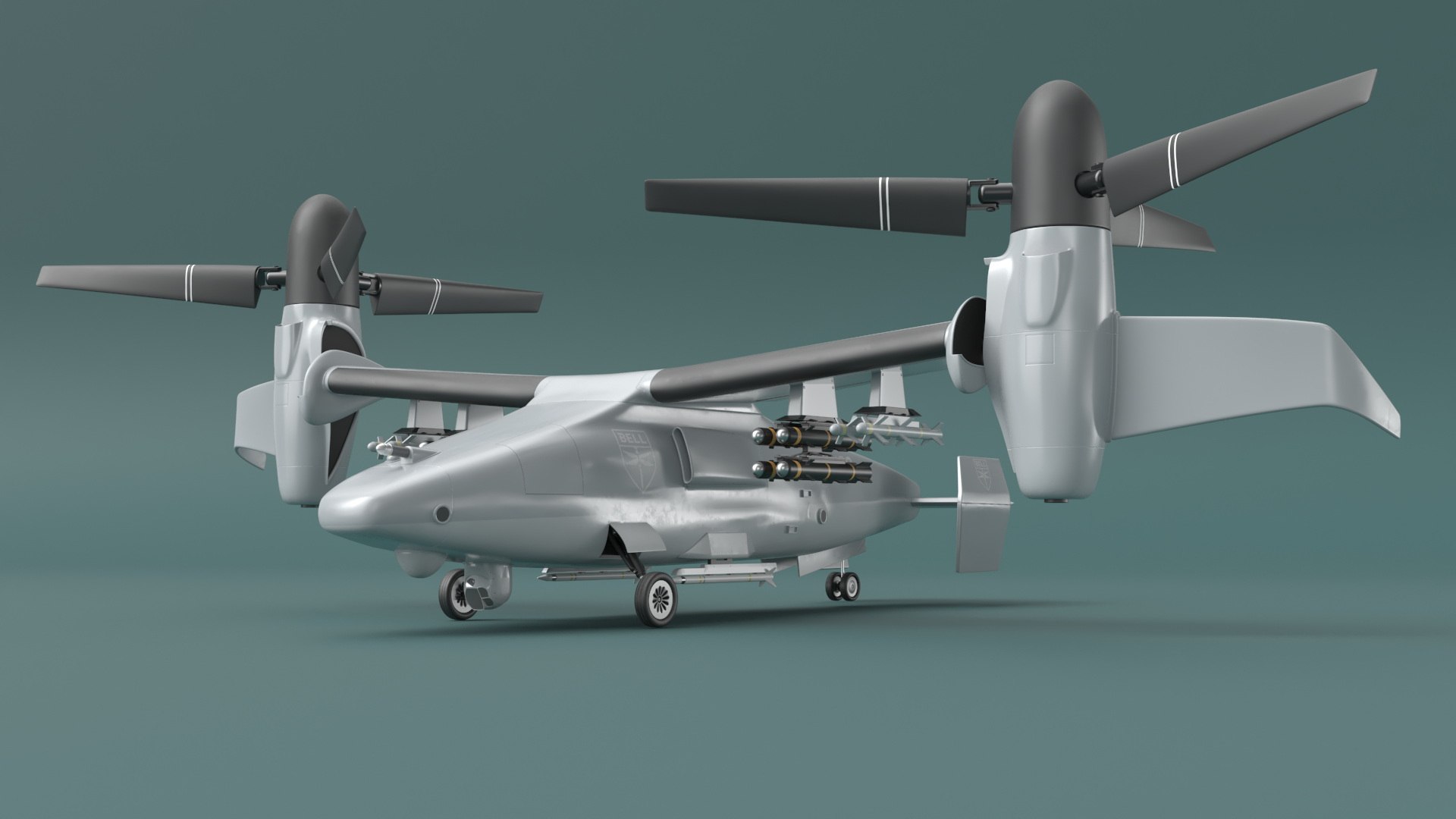 3D Bell V 247 Vigilant Combat Drone Rigged For Maya Model - TurboSquid 2314250
