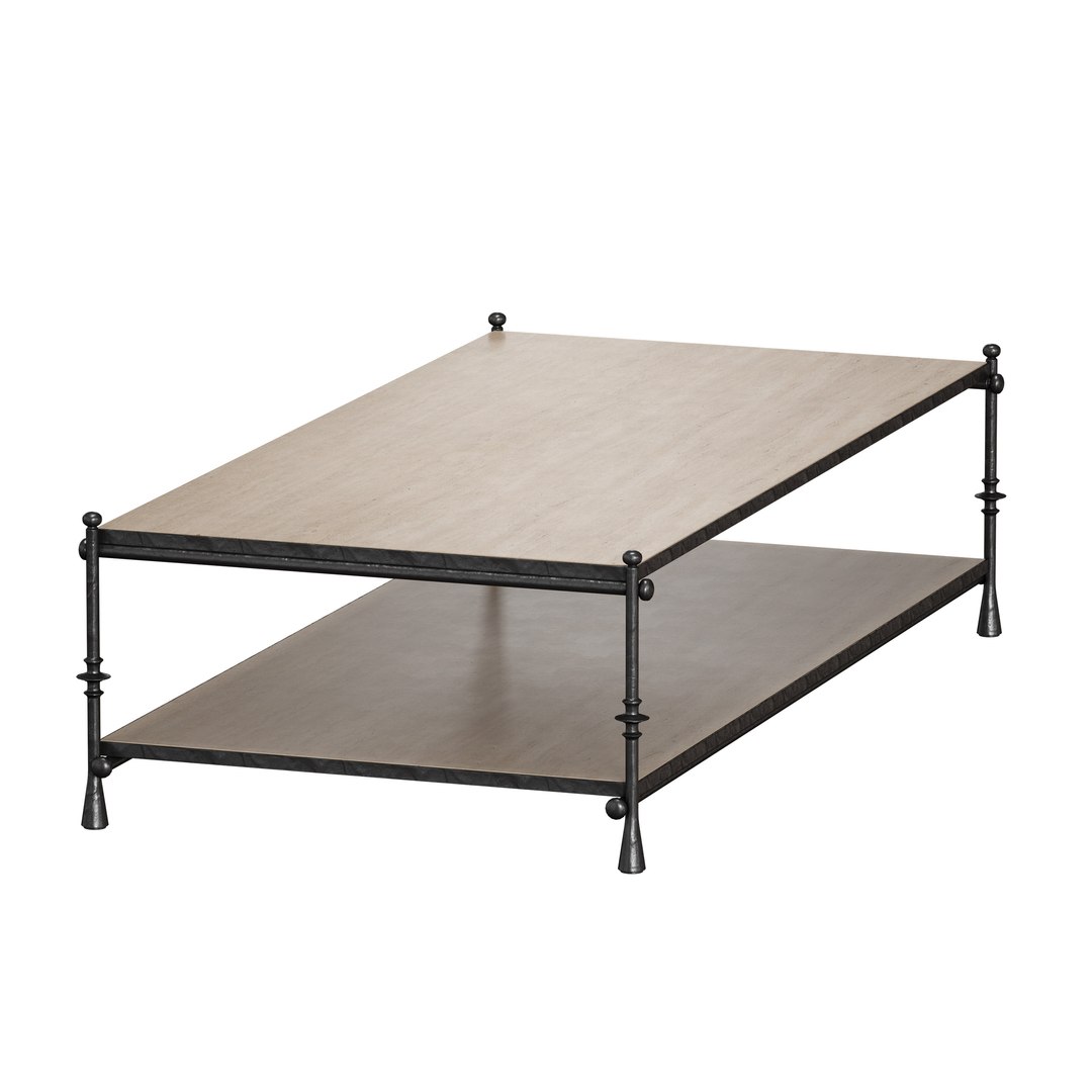 Estate Travertine And Metal Rectangular Coffee Table By Jake Arnold ...