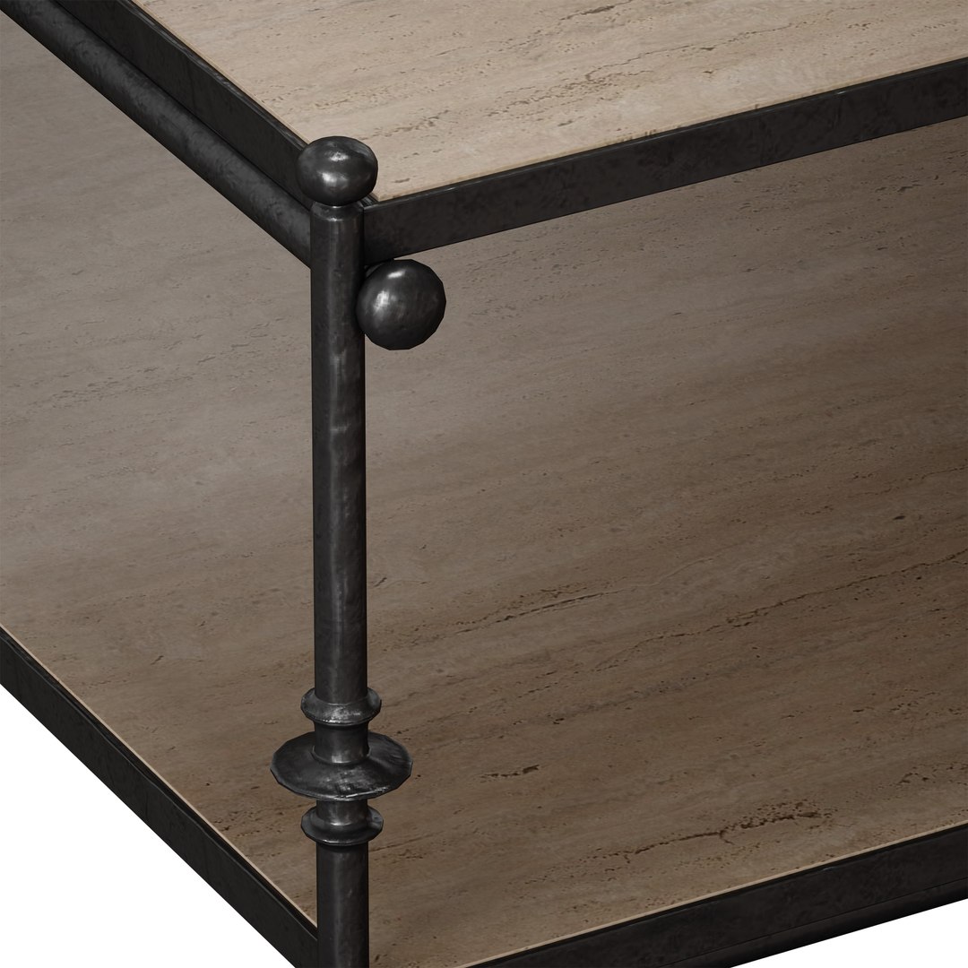 Estate Travertine And Metal Rectangular Coffee Table By Jake Arnold ...