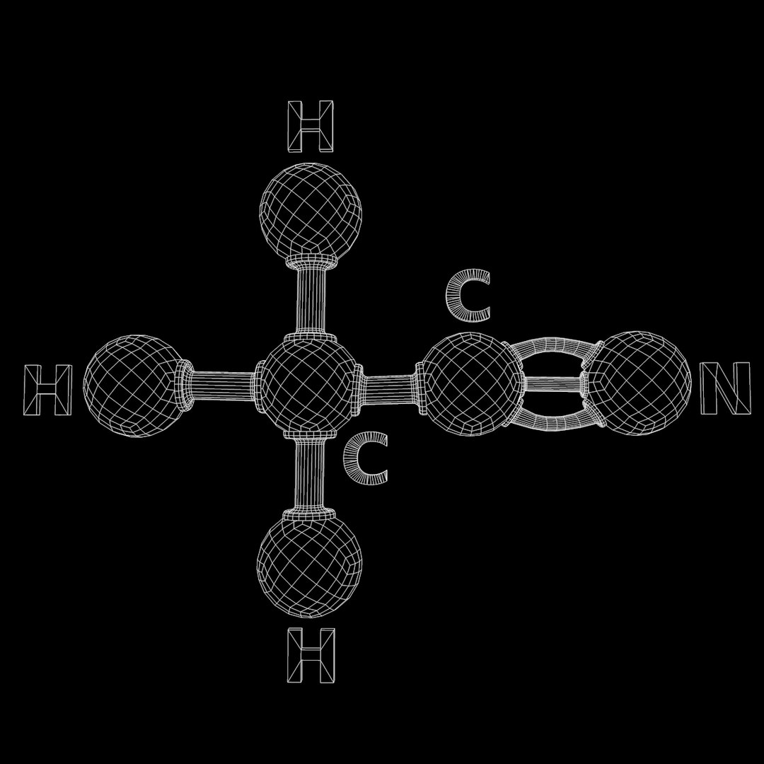 Acetonitrile molecular 3D - TurboSquid 1380766