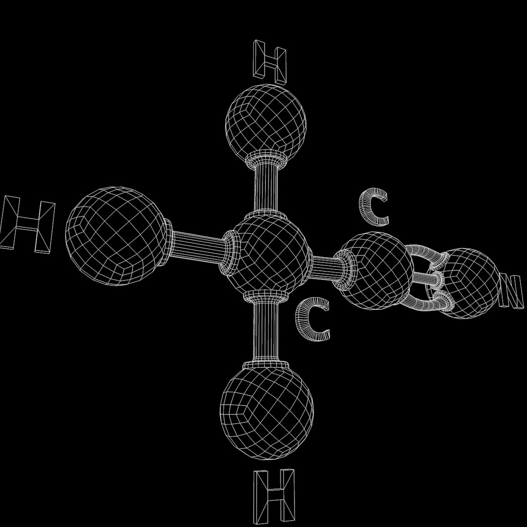 Acetonitrile molecular 3D - TurboSquid 1380766