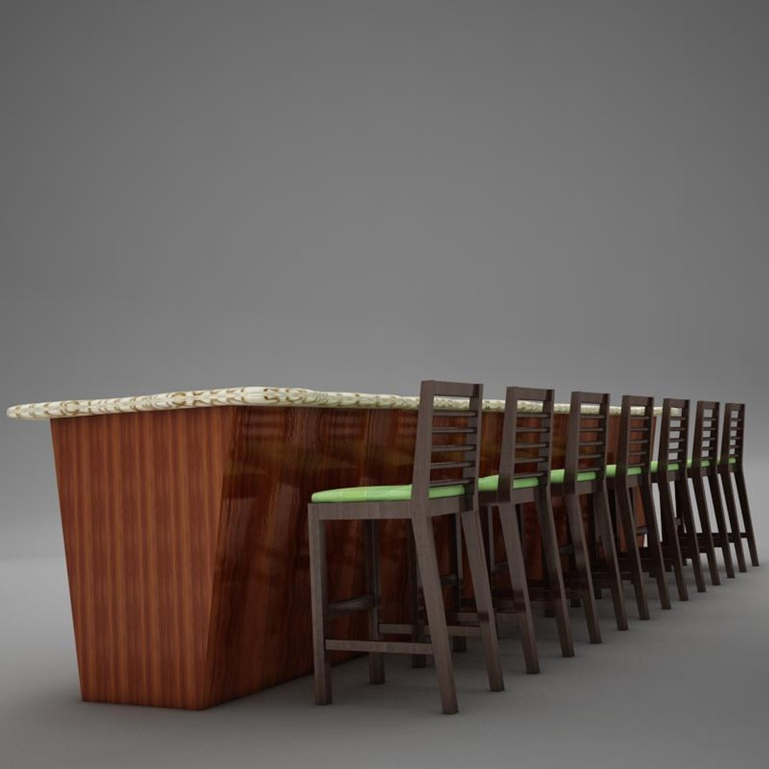 Bar Counter 3d Max