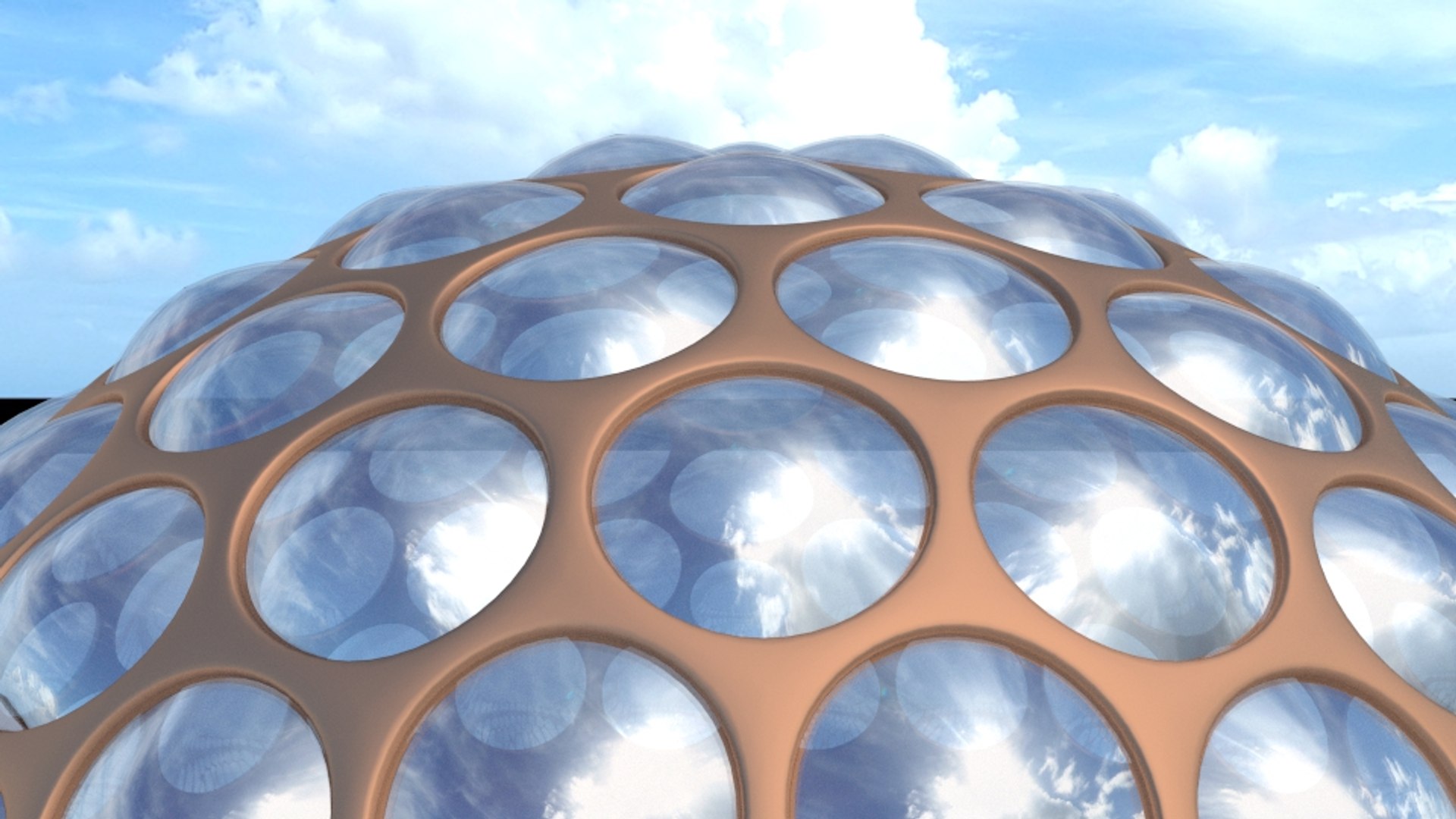 3d Glass Dome Model