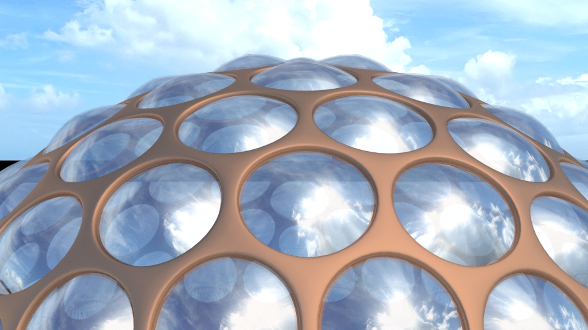 3d glass dome model