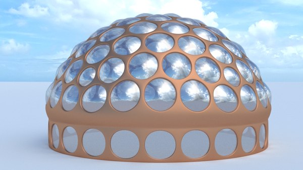 3d glass dome model