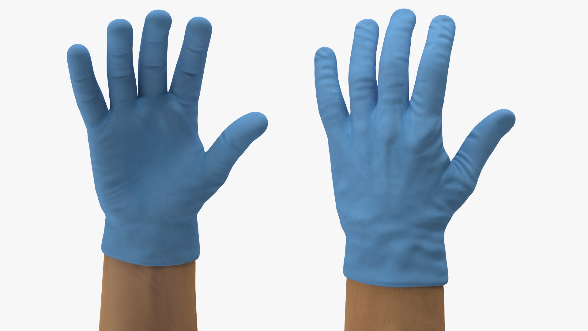 Hands In Medical Protective Gloves Rigged For Maya 3D Model ...