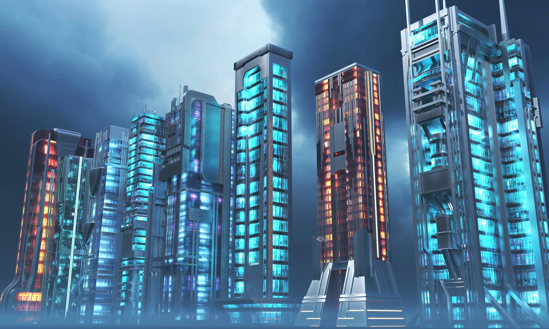 3D Futuristic Buildings - TurboSquid 2063765