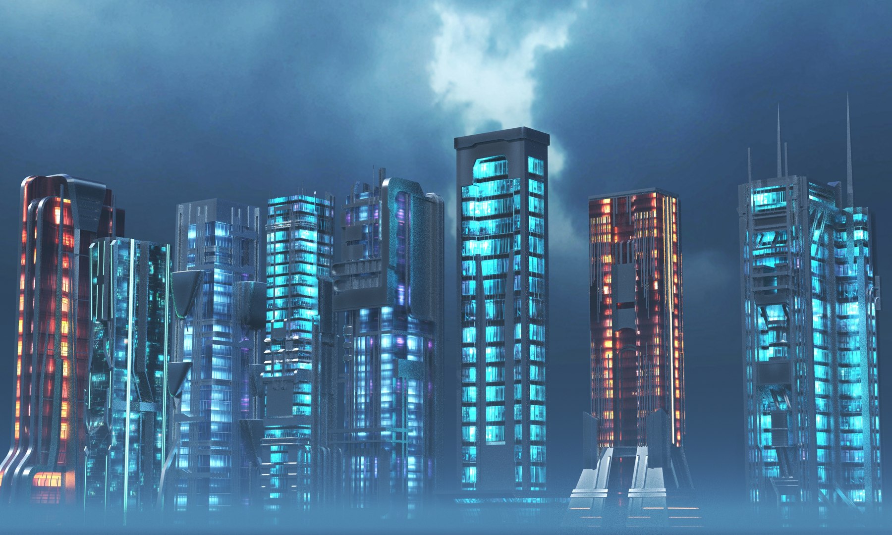 3D Futuristic Buildings - TurboSquid 2063765