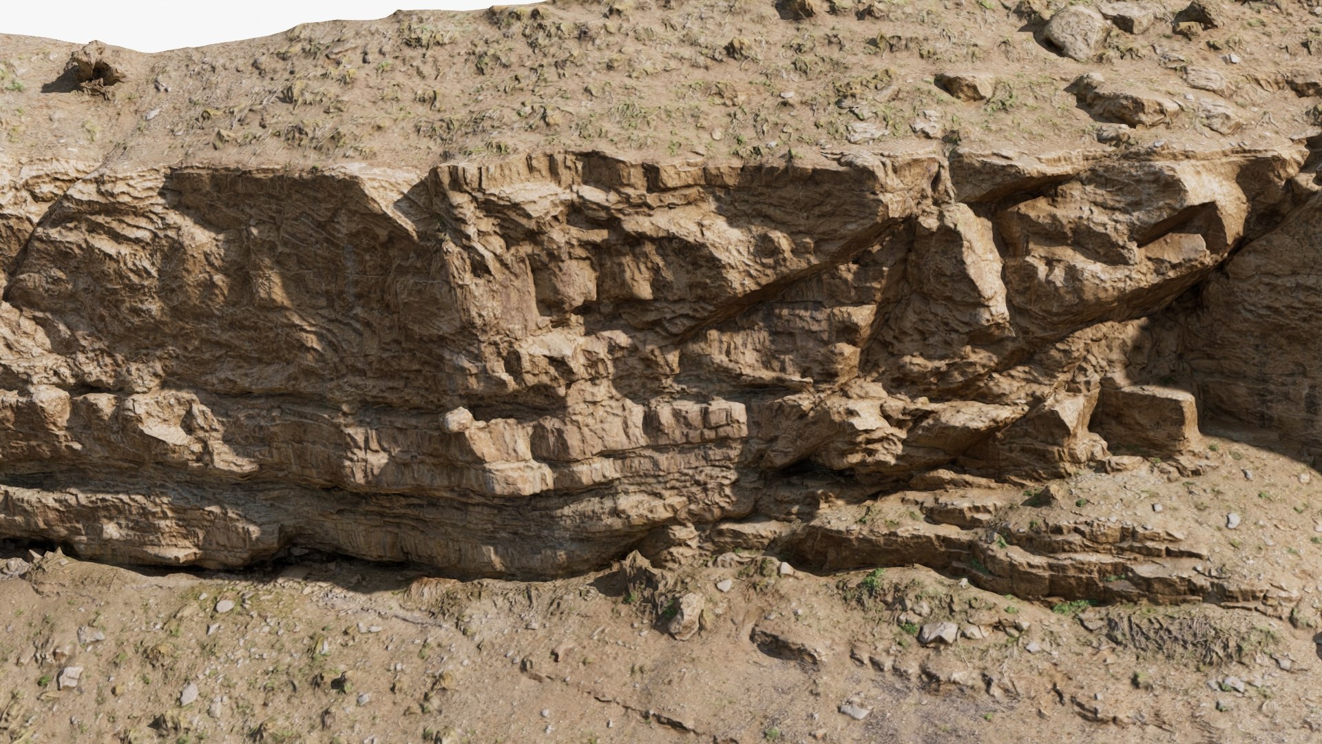 3D Sharp Cliff Scanned - TurboSquid 2370221