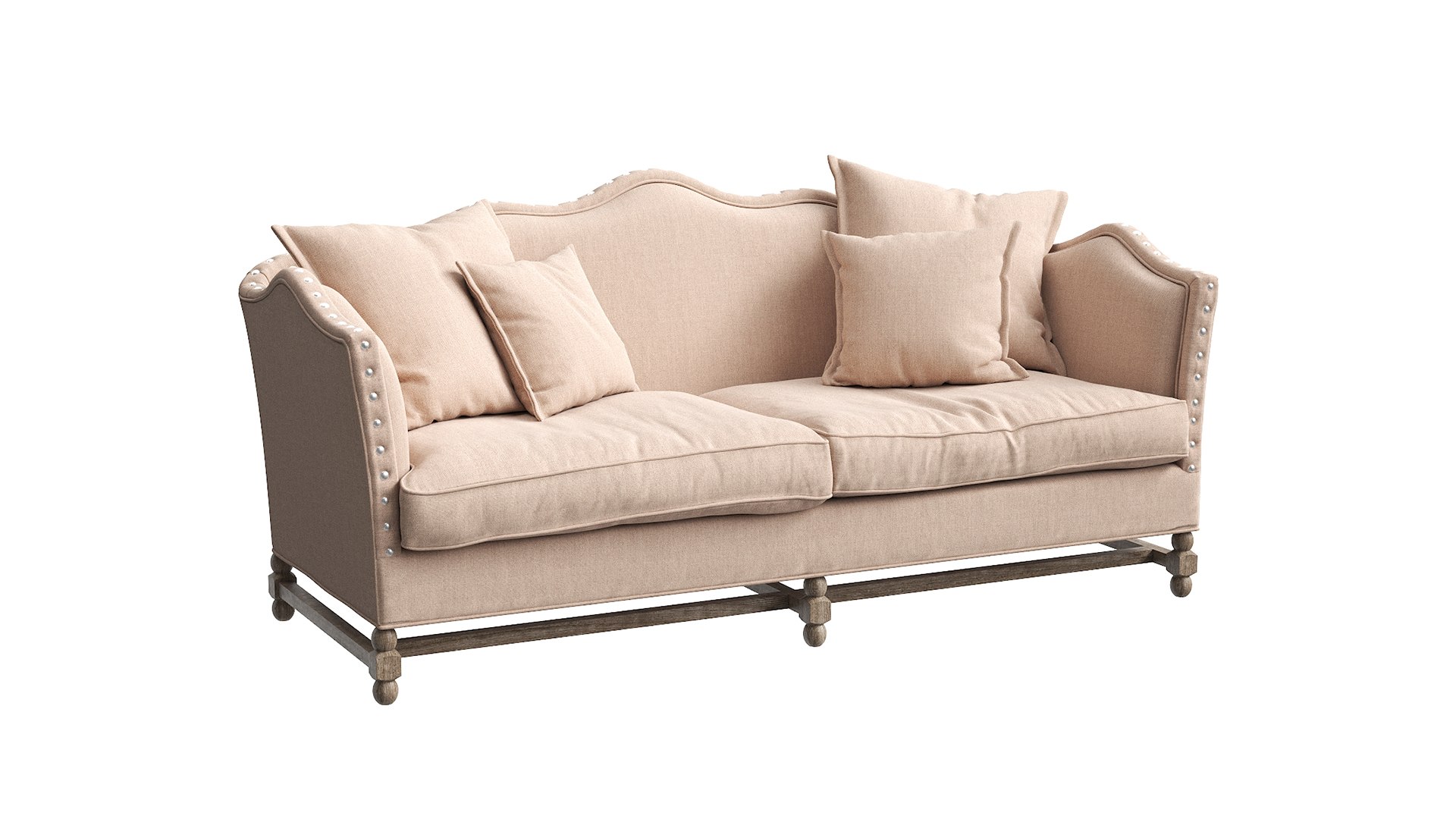 Natural Linen Provencal Settee 3D - TurboSquid 2228121