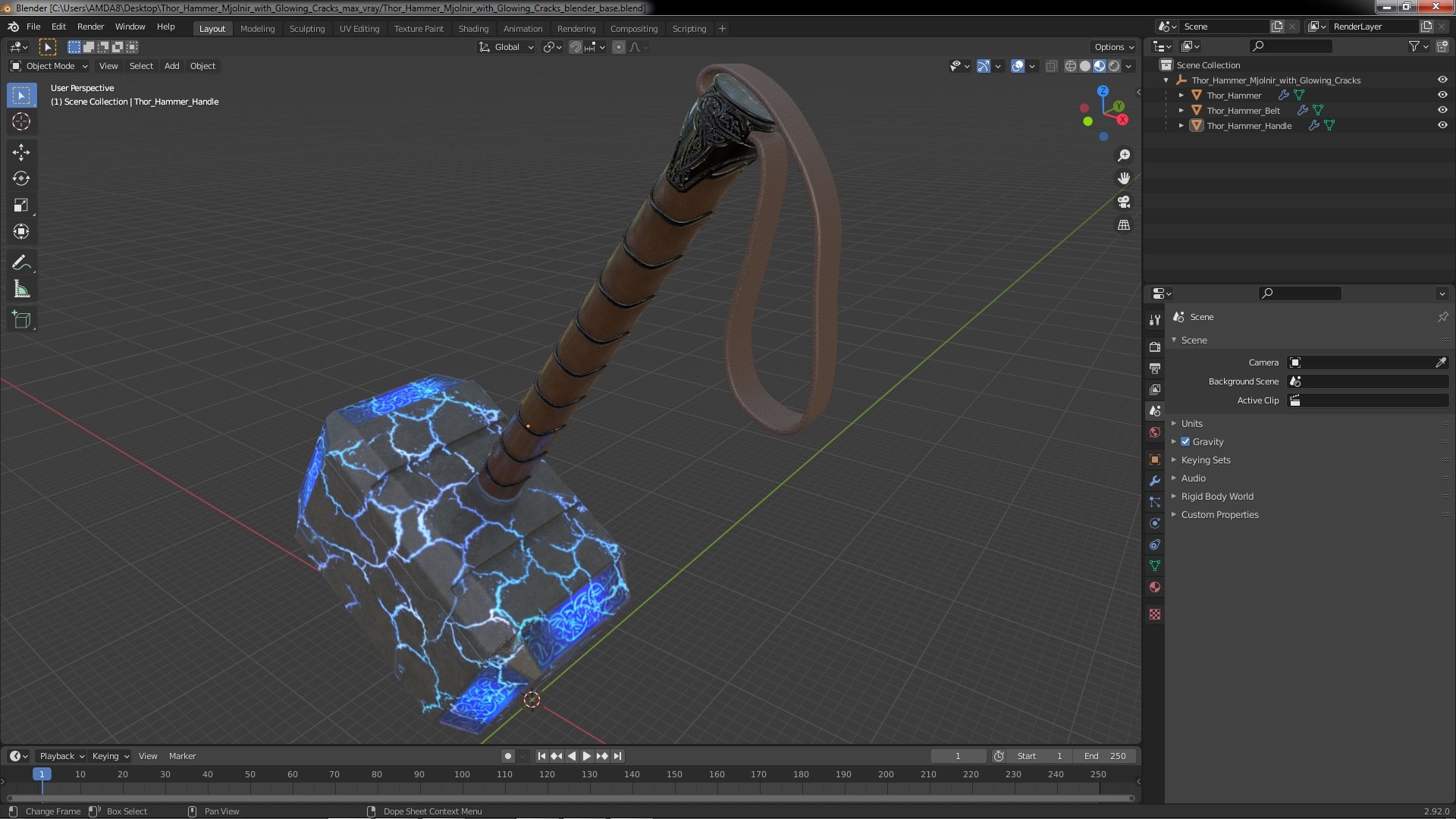 3D Thor Hammer Mjolnir With Glowing Cracks - TurboSquid 2137660
