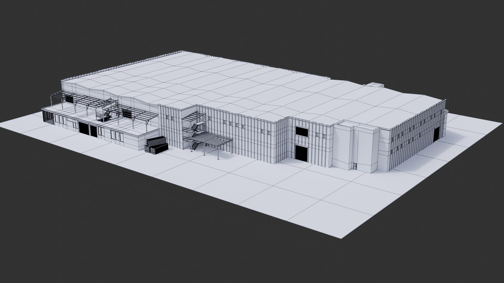 Industrial Warehouse 3D model - TurboSquid 1954616