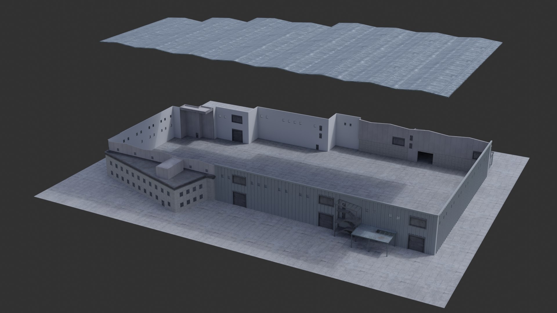 Industrial Warehouse 3D model - TurboSquid 1954616