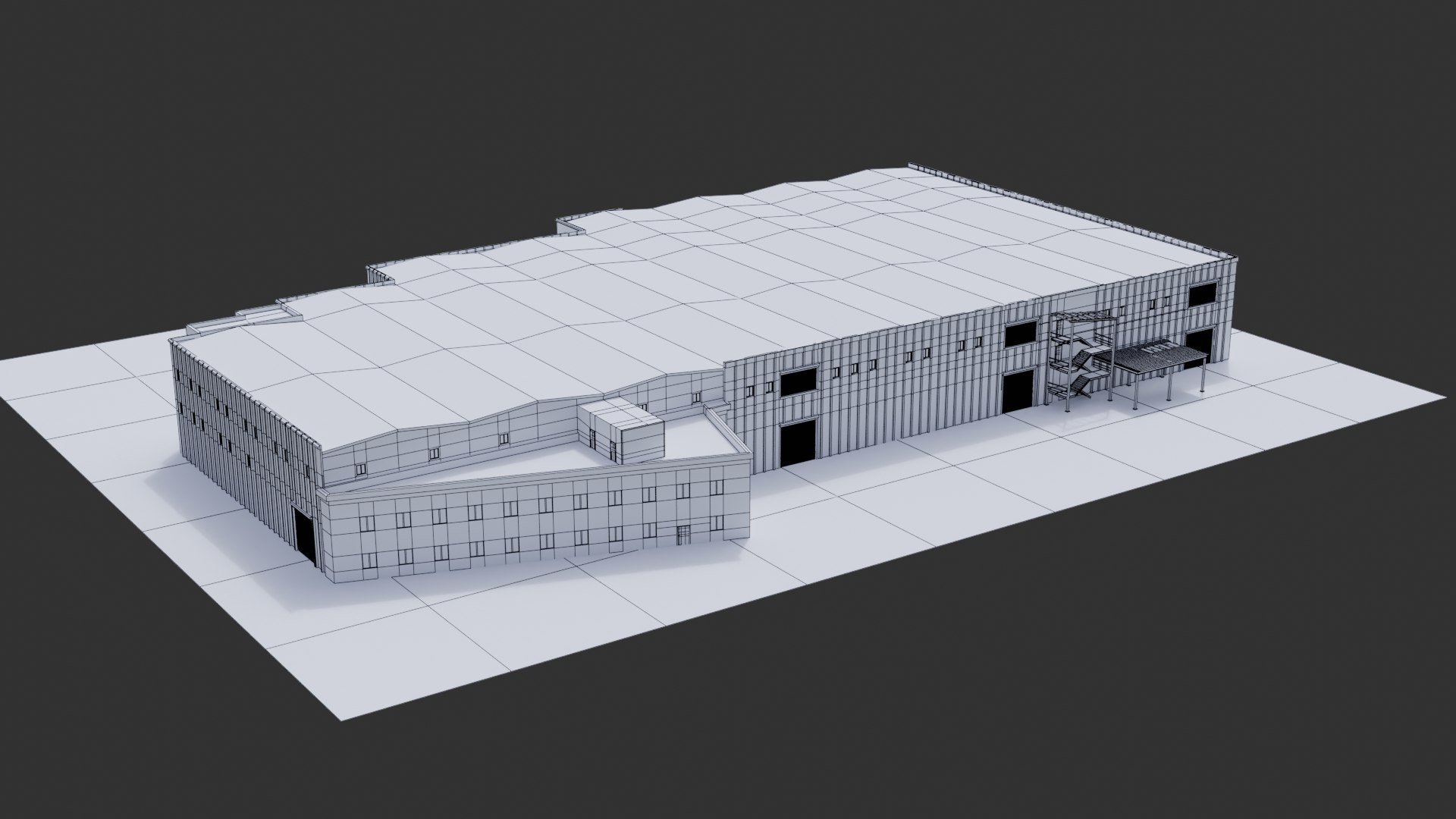 Industrial Warehouse 3D model - TurboSquid 1954616