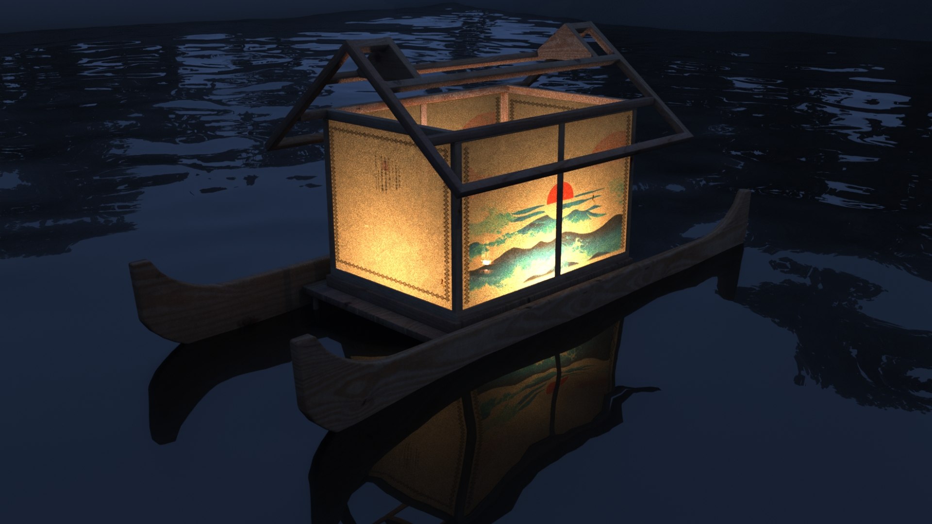 3D Water Lantern Scene - TurboSquid 2069475